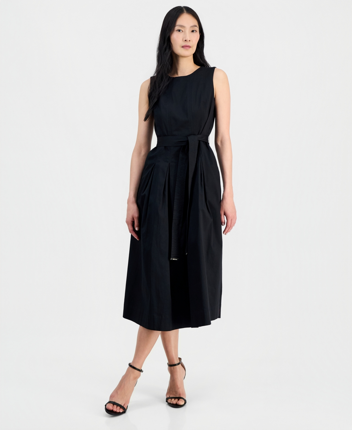 Click here for Anne Klein Womens Paneled-Bodice Belted Midi Dress... prices
