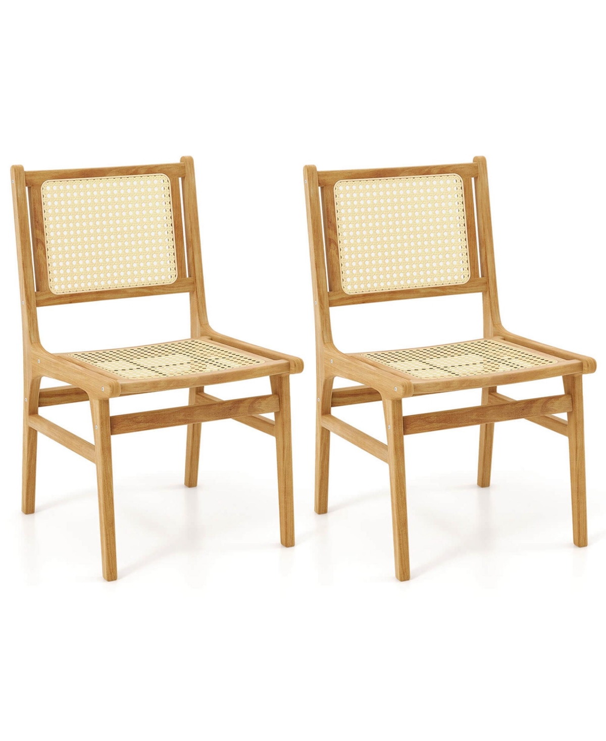 Click here for 2 Pcs Rattan Dining Chair with Natural Cane Woven... prices