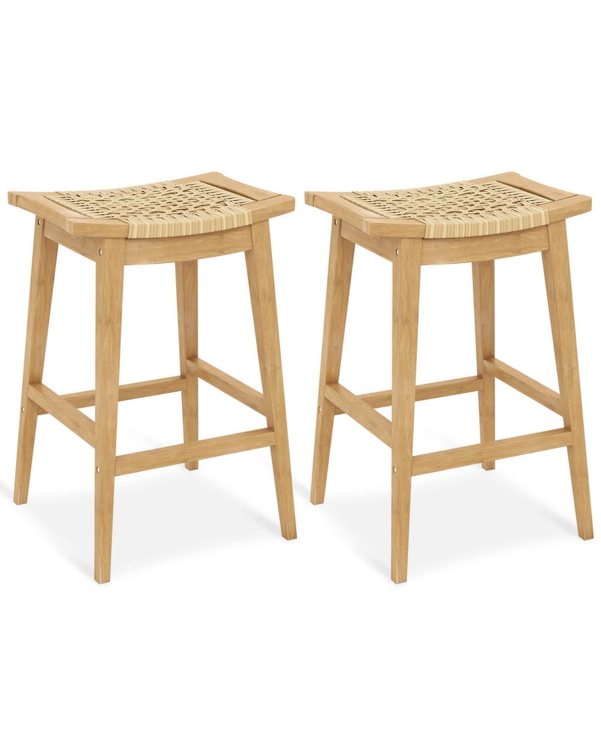 Click here for 2 Pcs 29" Teak Wood Bar Stool with Footrest &... prices