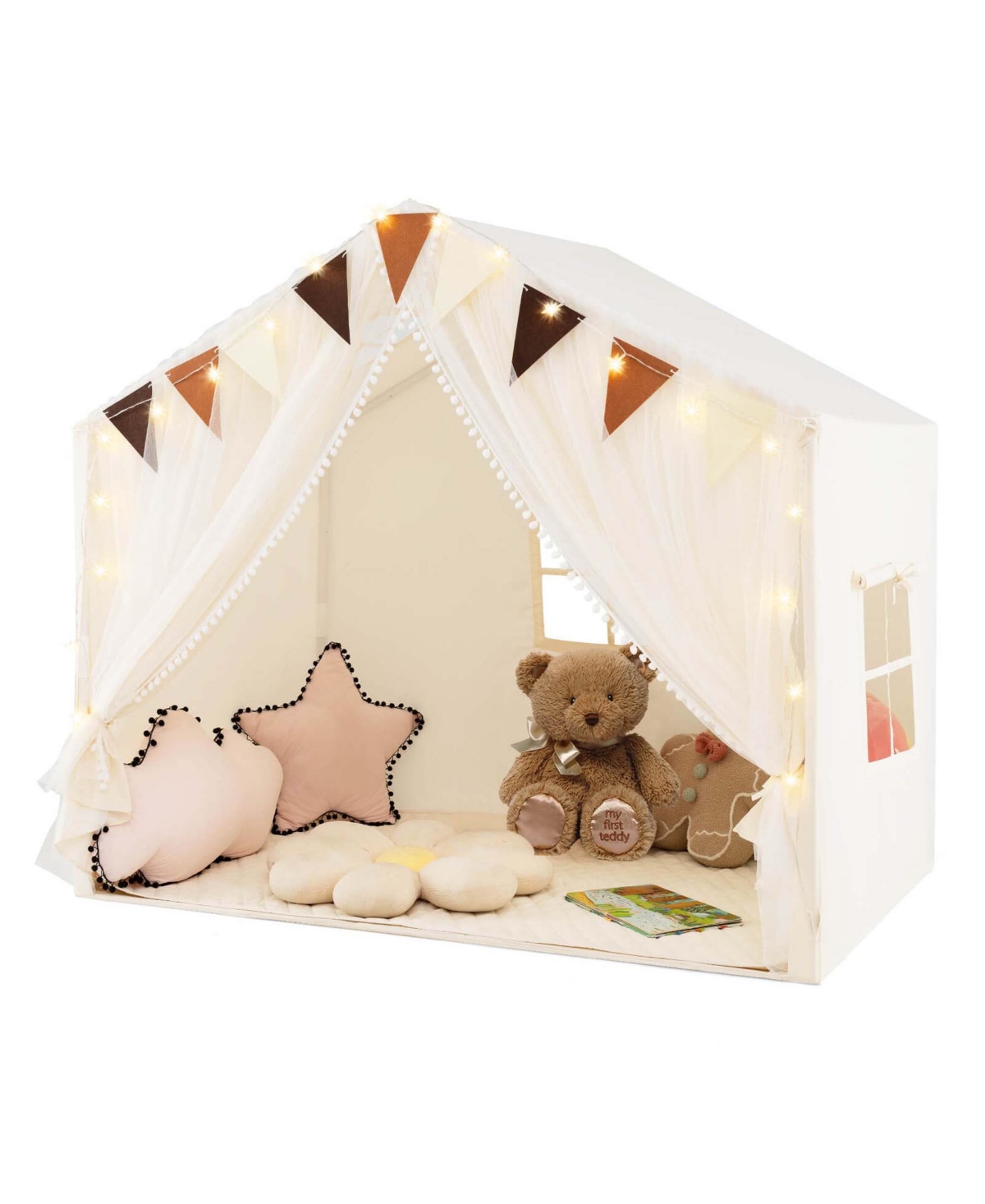 Click here for Kids Play Tent with Door Curtains Windows Star Lig... prices