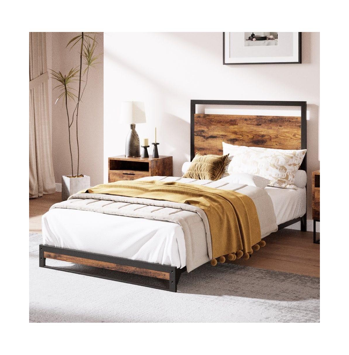 Click here for gaomon Bed Frame with Wood Headboard and Footboard... prices