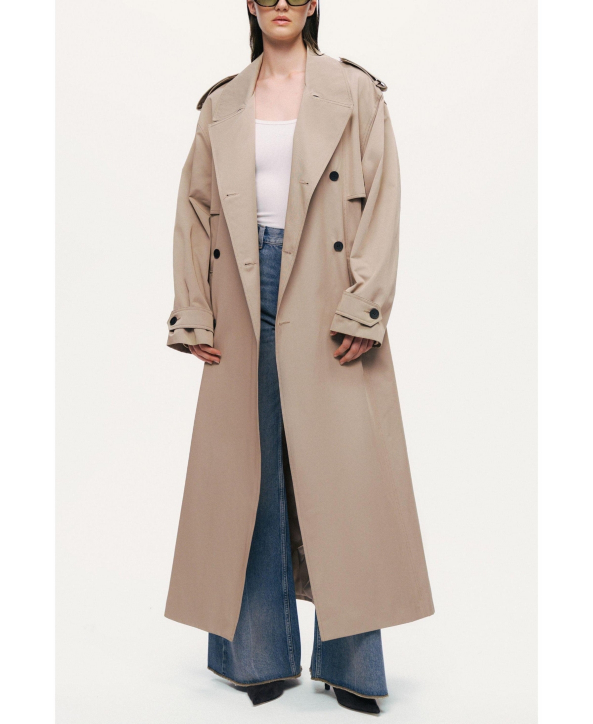 Click here for Nocturne Womens Oversized Double-Breasted Trench C... prices