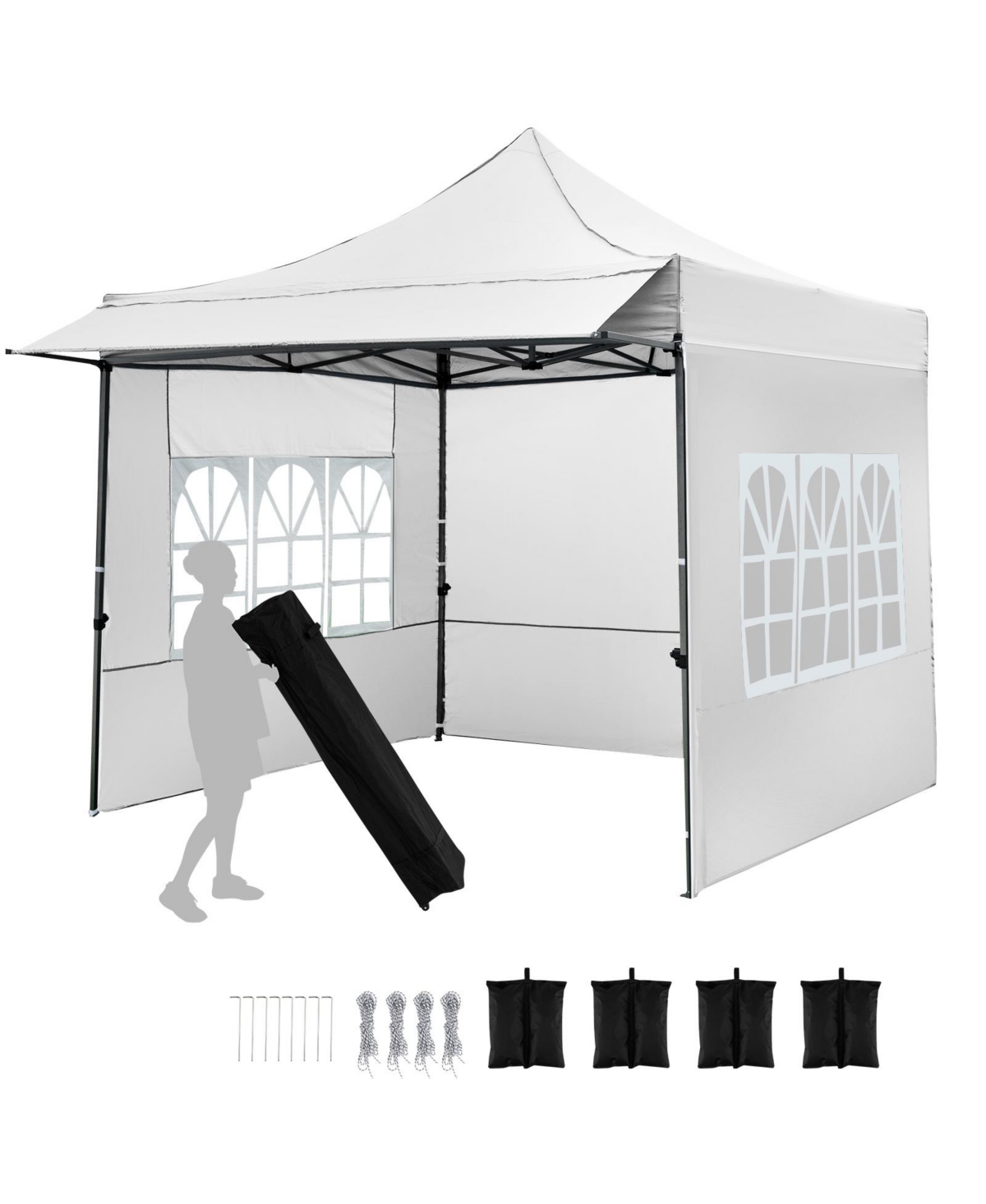 Click here for Mecale 10x10 ft Pop-Up Canopy Tent with Awning and... prices