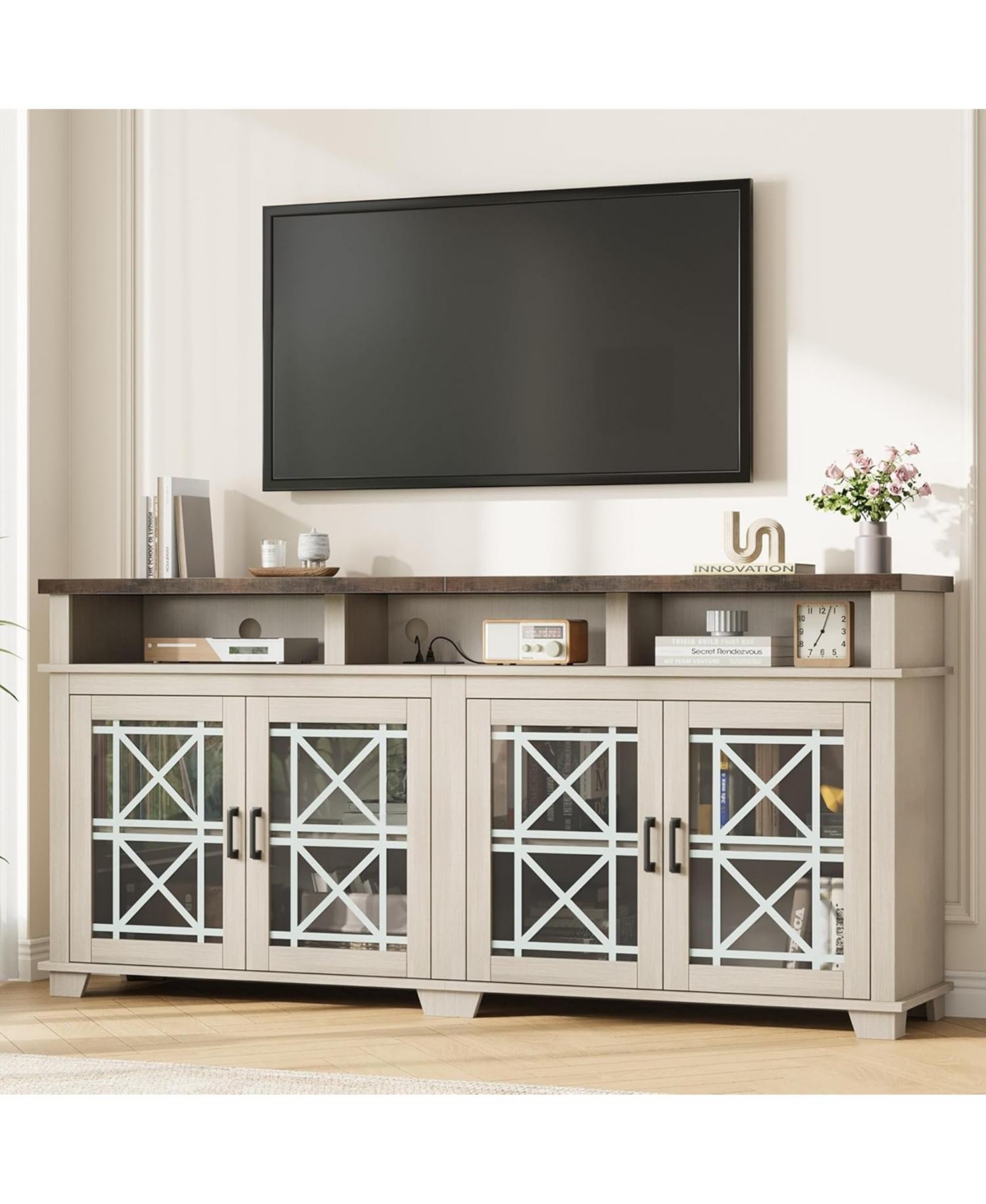 Click here for gaomon Farmhouse Tv Stand for 80"  Mid Centur... prices