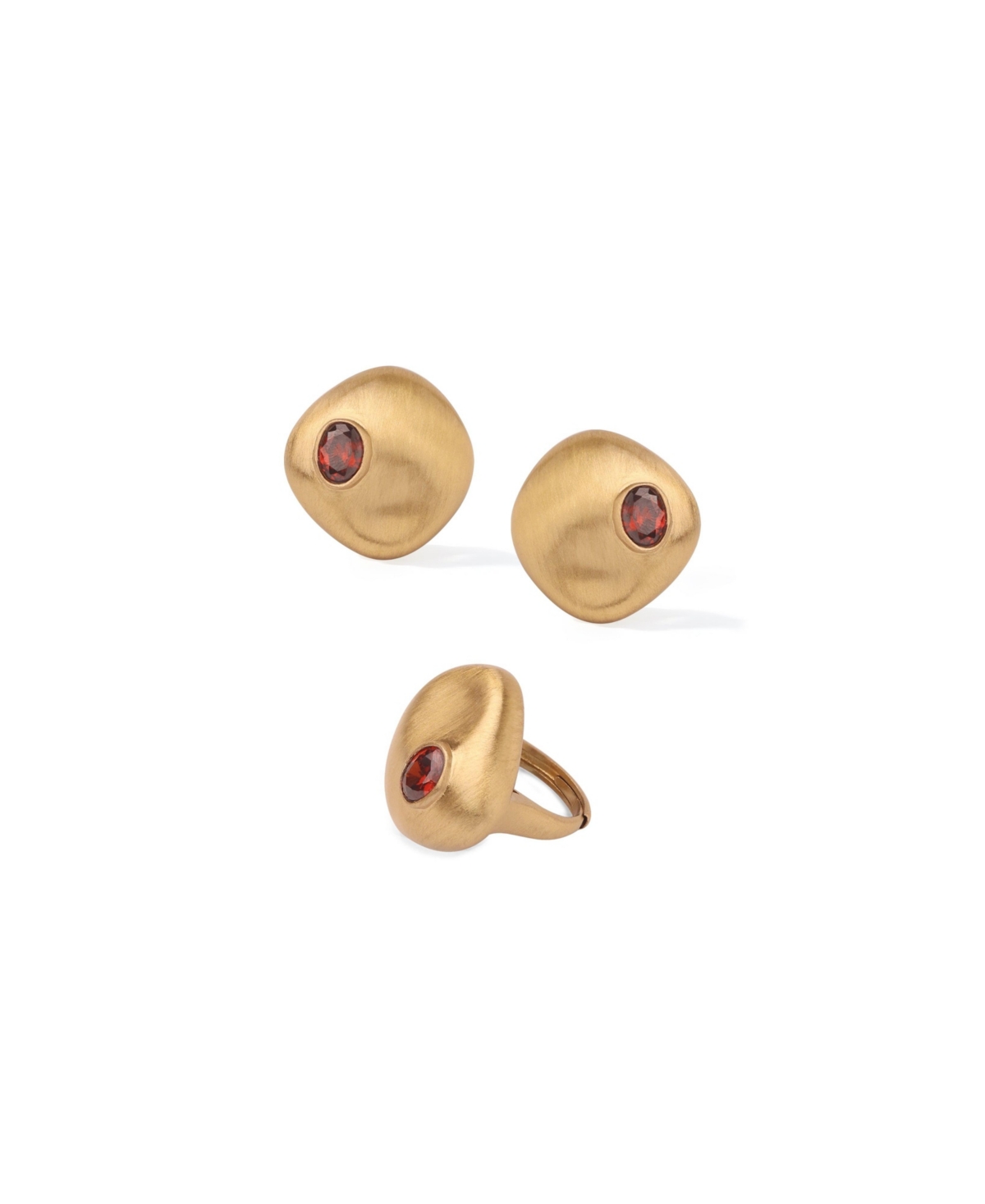 Click here for Retro Chic Garnet Set - Gold  red prices