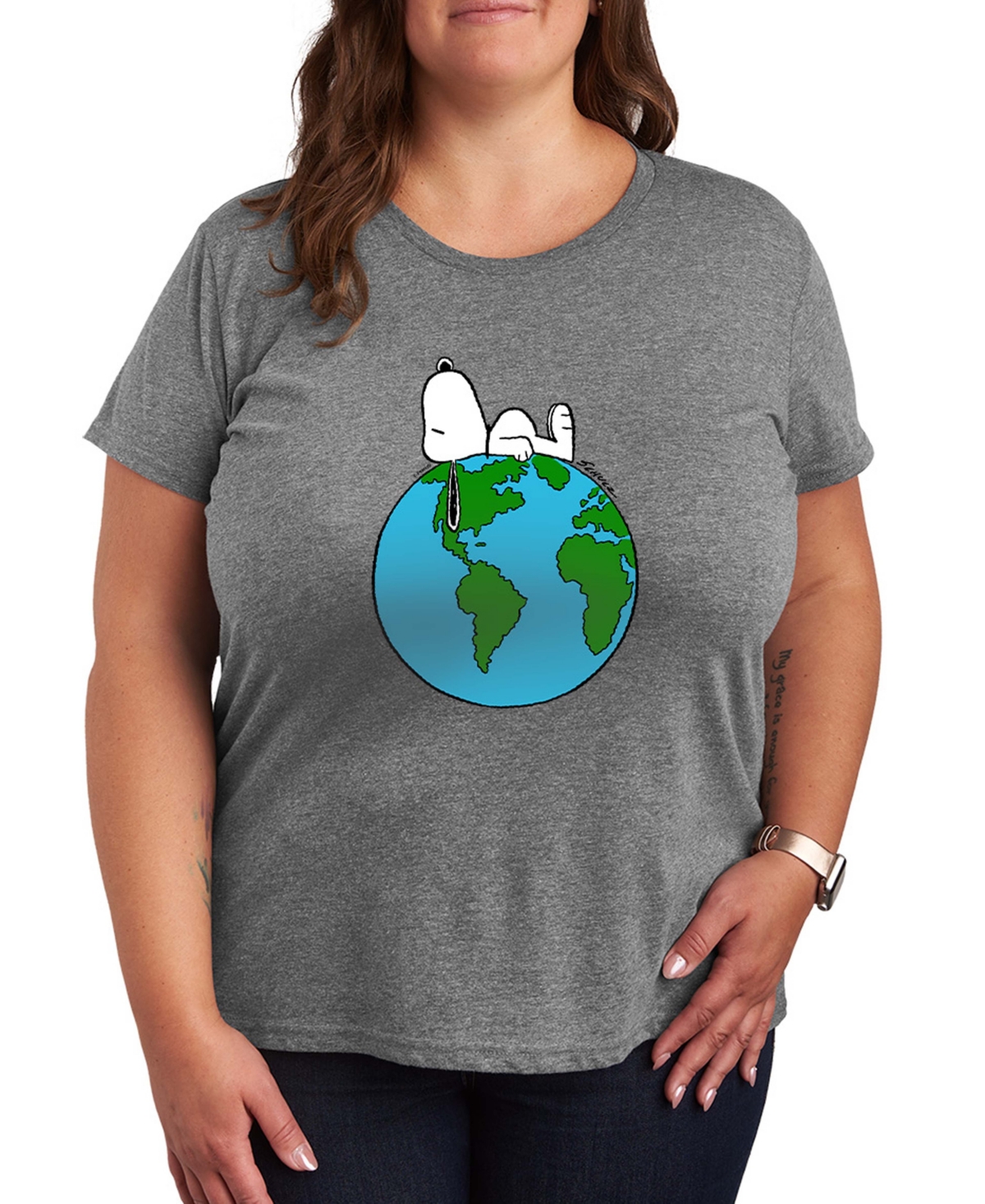 Click here for Hybrid Apparel Plus Size Peanuts Snoopy Earth Shor... prices