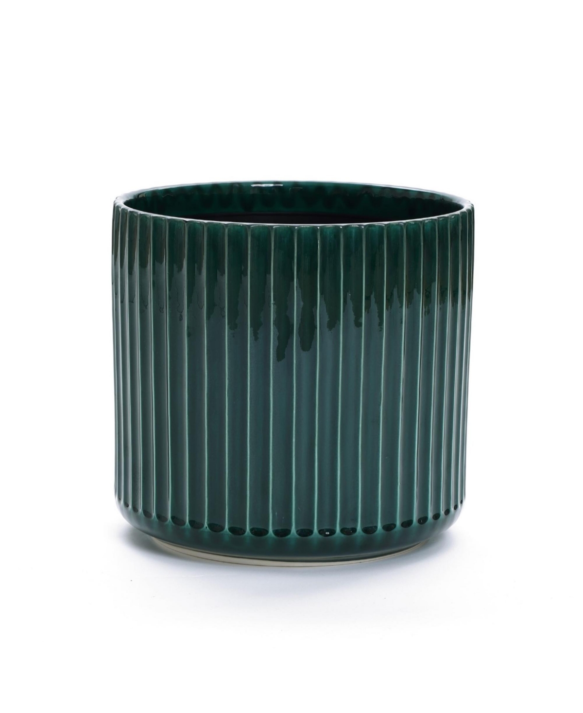 Click here for LuxenHome Jade Green Ribbed 11.4-Inch Round Cerami... prices