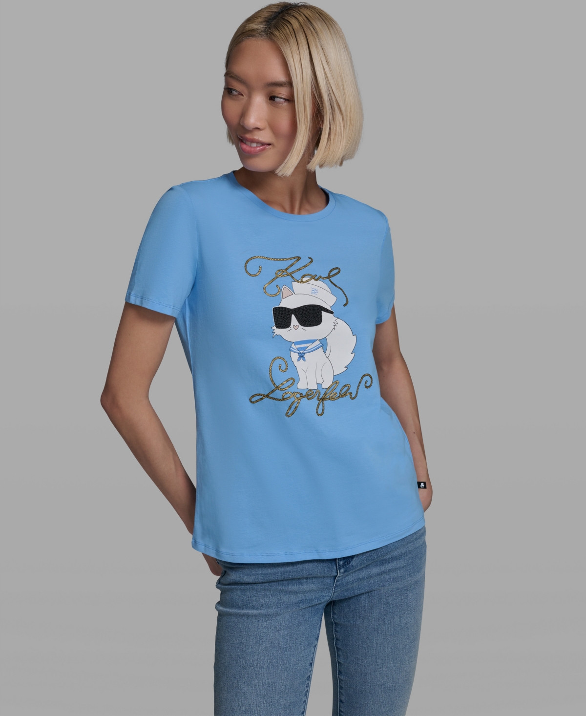 Click here for Karl Lagerfeld Paris Womens Short-Sleeve Crewneck... prices