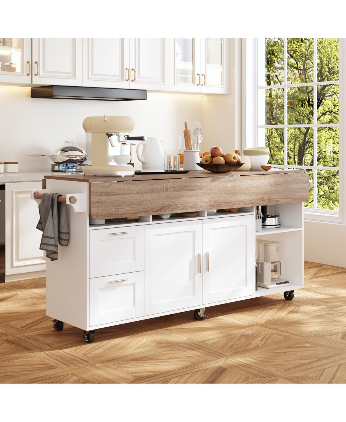 Click here for Homsee Kitchen Cart with 2-Drawer 2-Door  Internal... prices