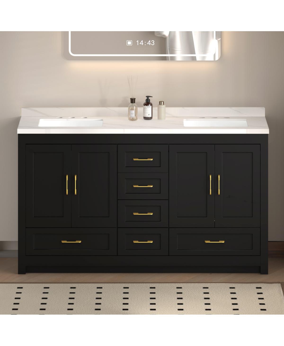 Click here for Sillysis 59" Mdf Double Vanity Soft Close Sto... prices