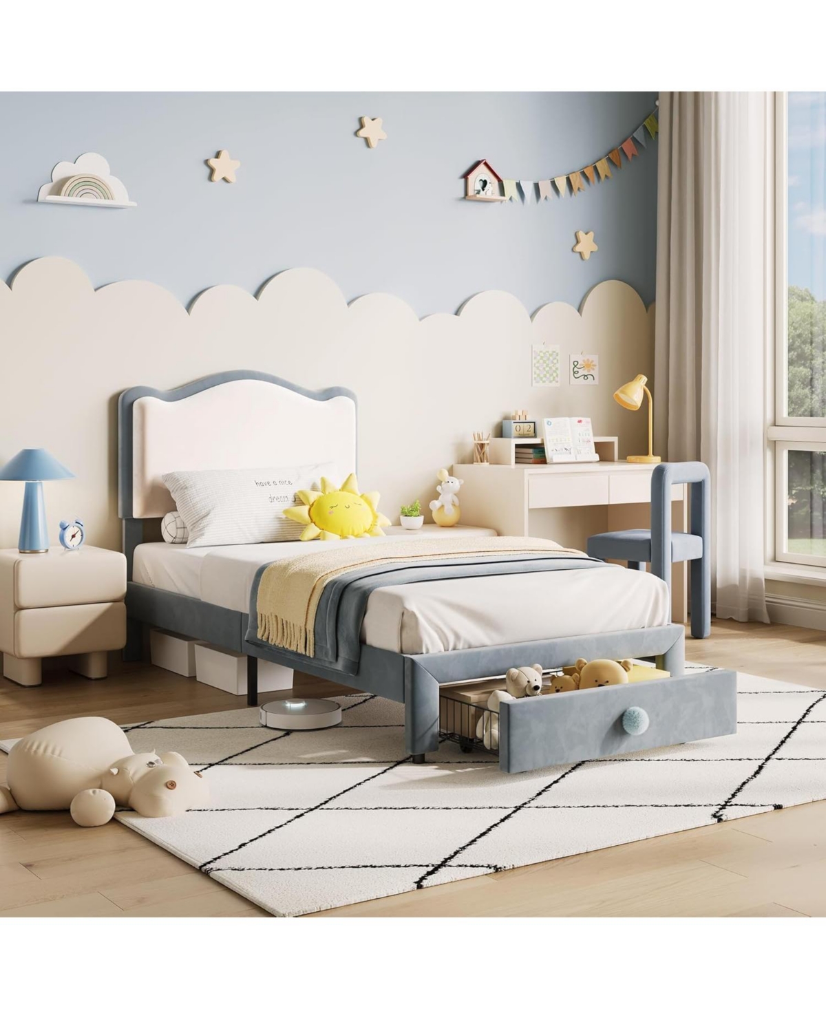 Click here for gaomon Upholstered Twin Bed Frame with Storage Dra... prices