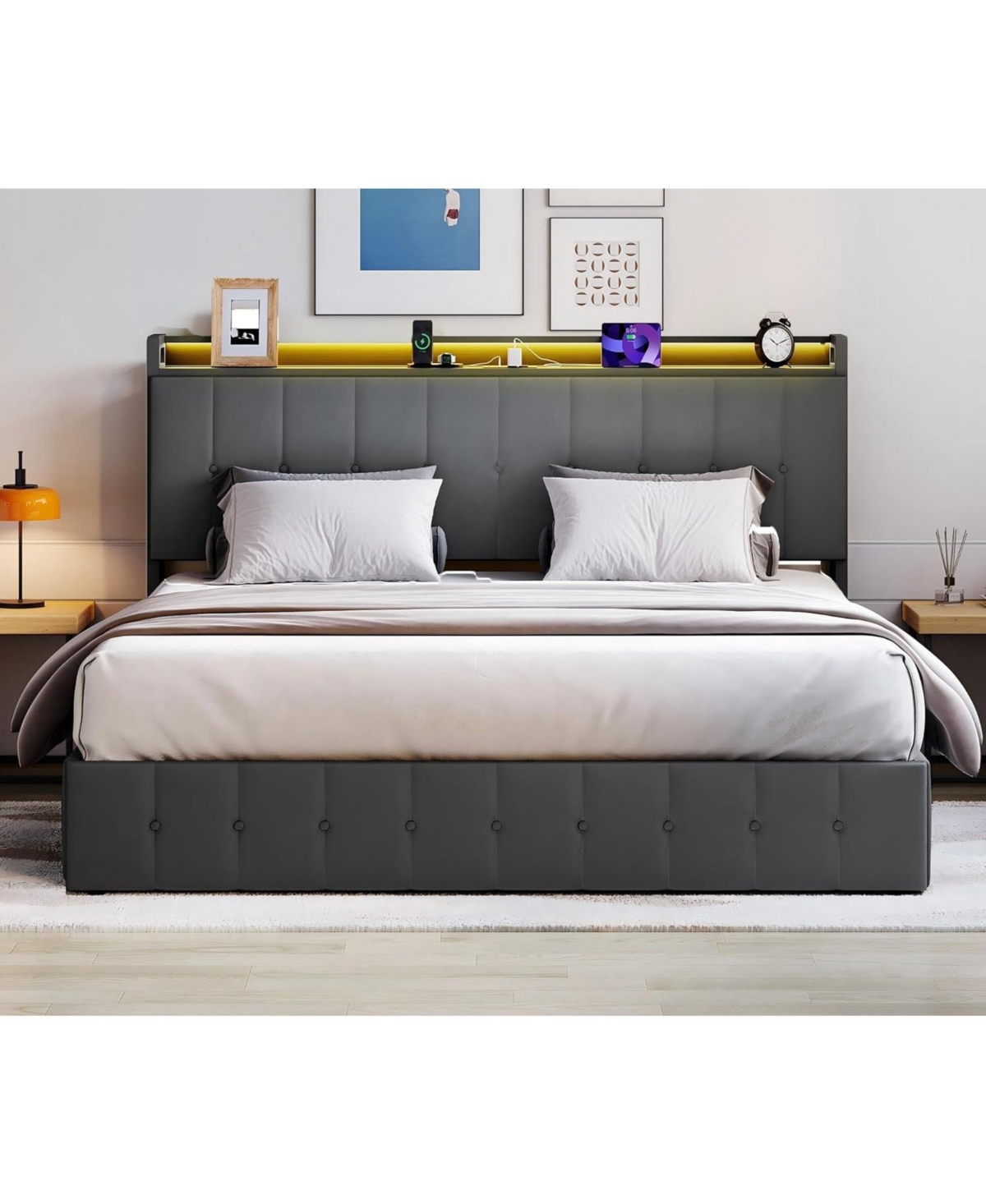 Click here for gaomon Bed Frame with Lift Up Storage  Upholstered... prices