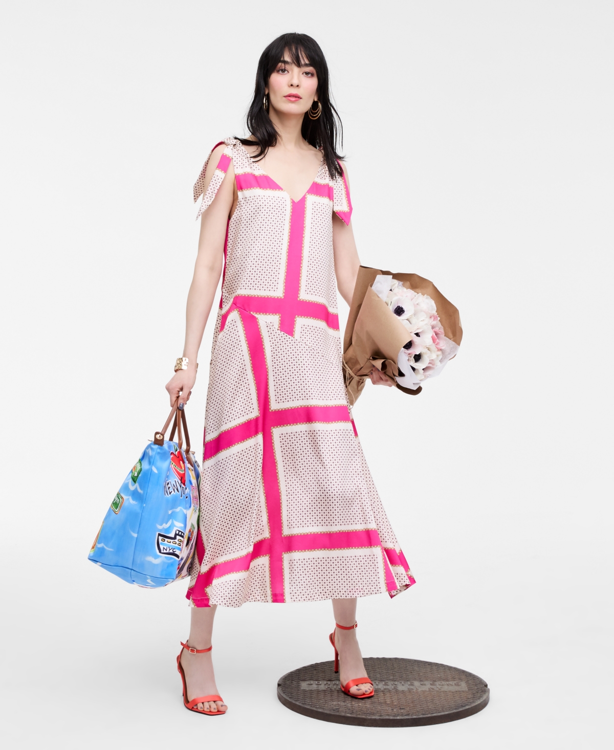 Click here for Womens Grid-Print Maxi Dress  Macys Exclusive- Mol... prices