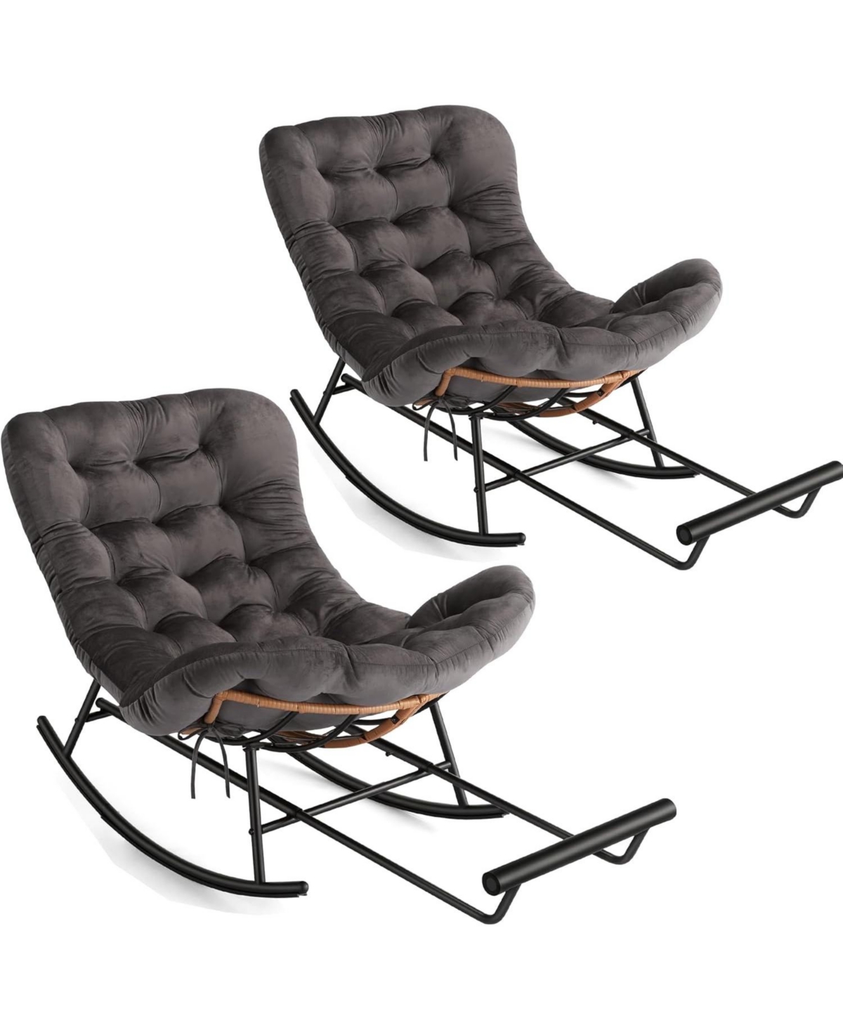 Click here for gaomon 2PCS Papasan Rocking Chair with Foot Rest... prices