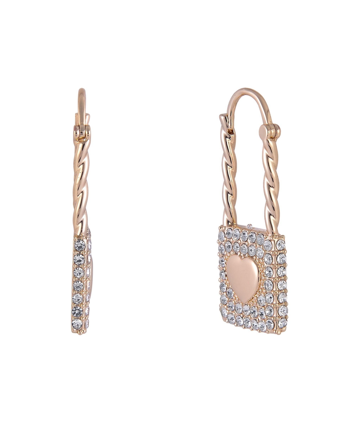 Click here for Hallmark Heart & Stone Lock Earrings - Gold prices