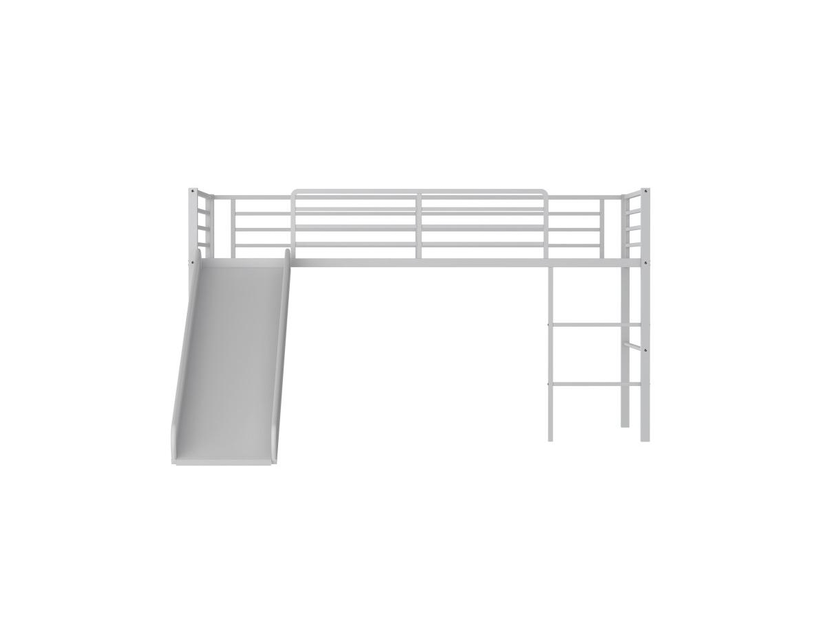 Click here for Twin Metal Loft Bed with Slide Safety Guardrails a... prices
