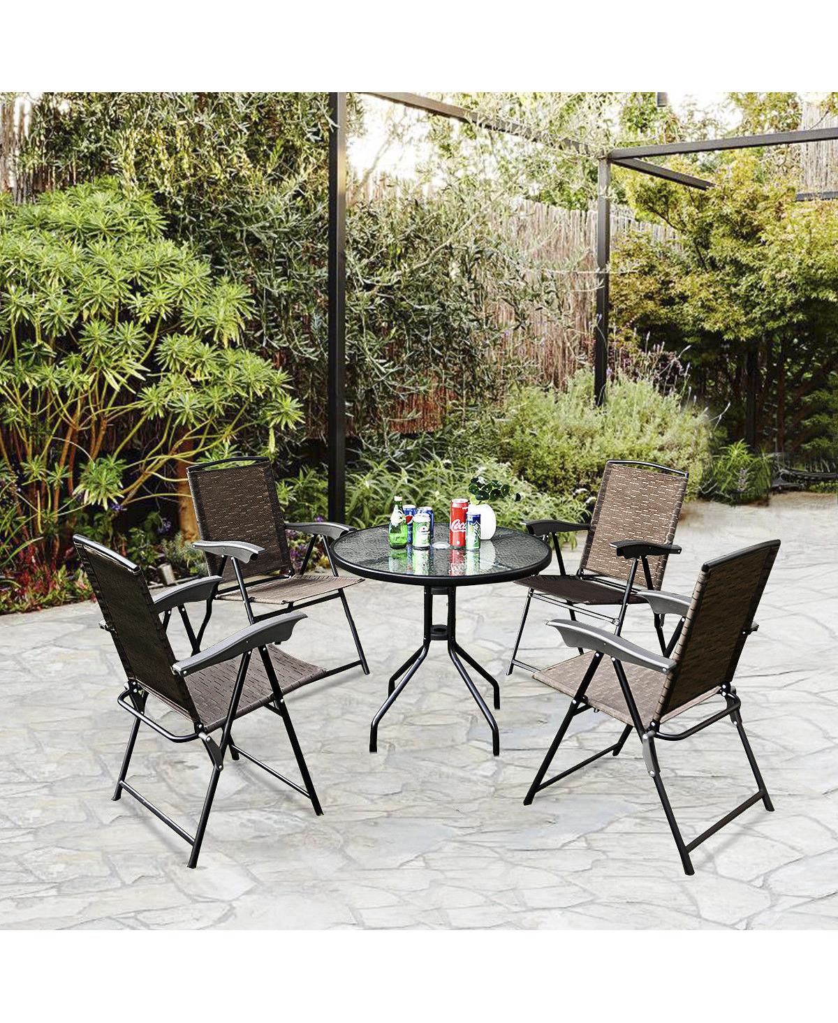 Click here for 5PC Bistro Outdoor Patio Furniture Set Glass Table... prices