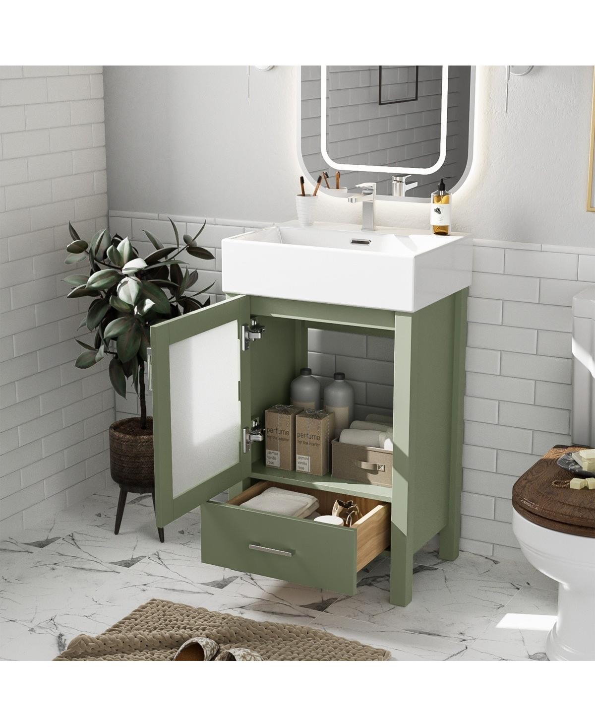 Click here for Sillysis Bathroom Vanity with Ceramic Sink  Glass... prices