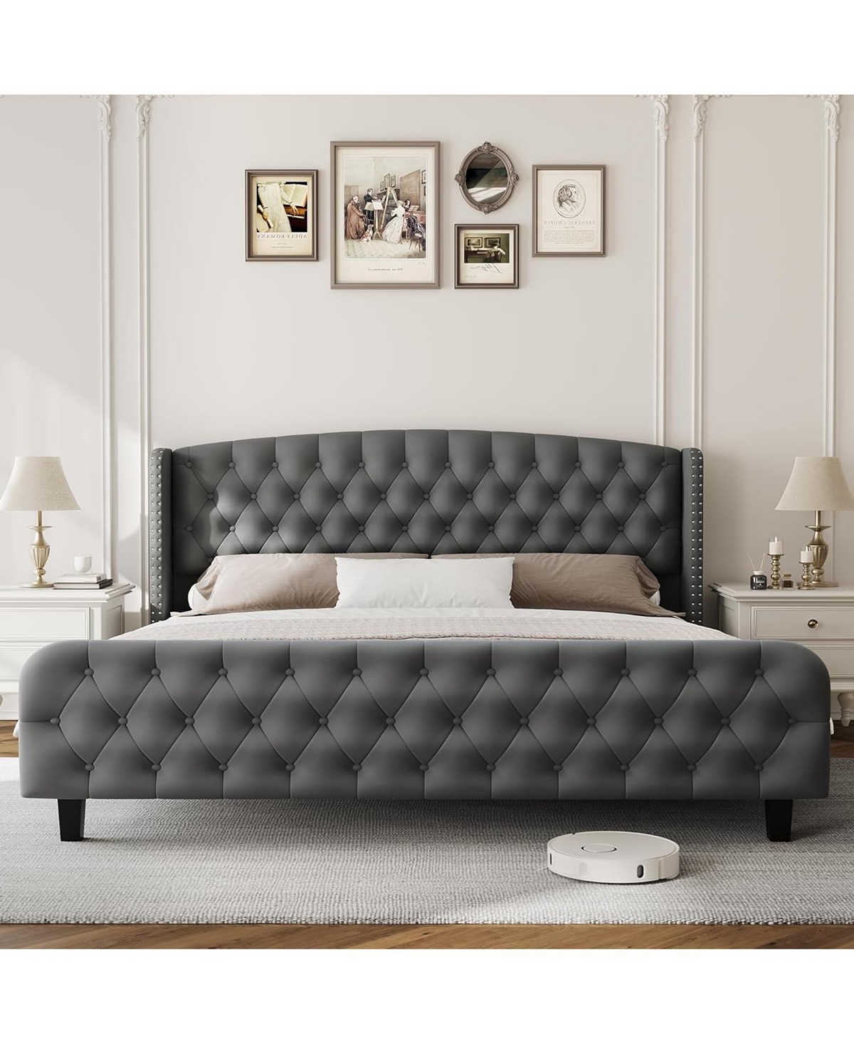 Click here for gaomon Bed Frame with Deep Button Tufted Wingback... prices