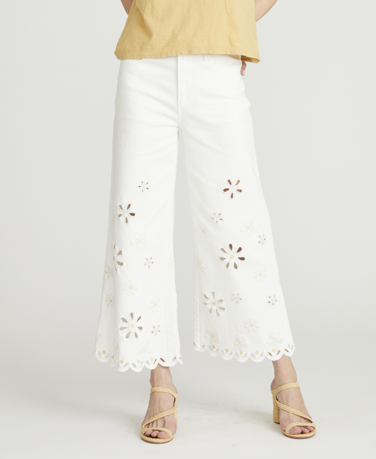 Click here for Driftwood Womens Wide-Leg Cropped Pants - White prices