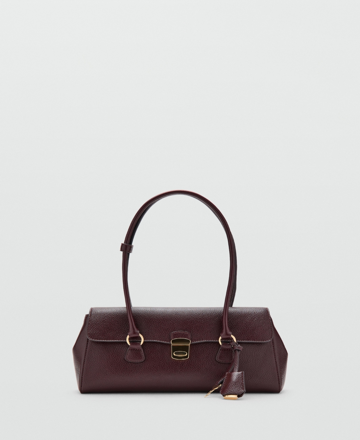 Click here for Mango Womens Flap City Shoulder Bag - Burgundy prices