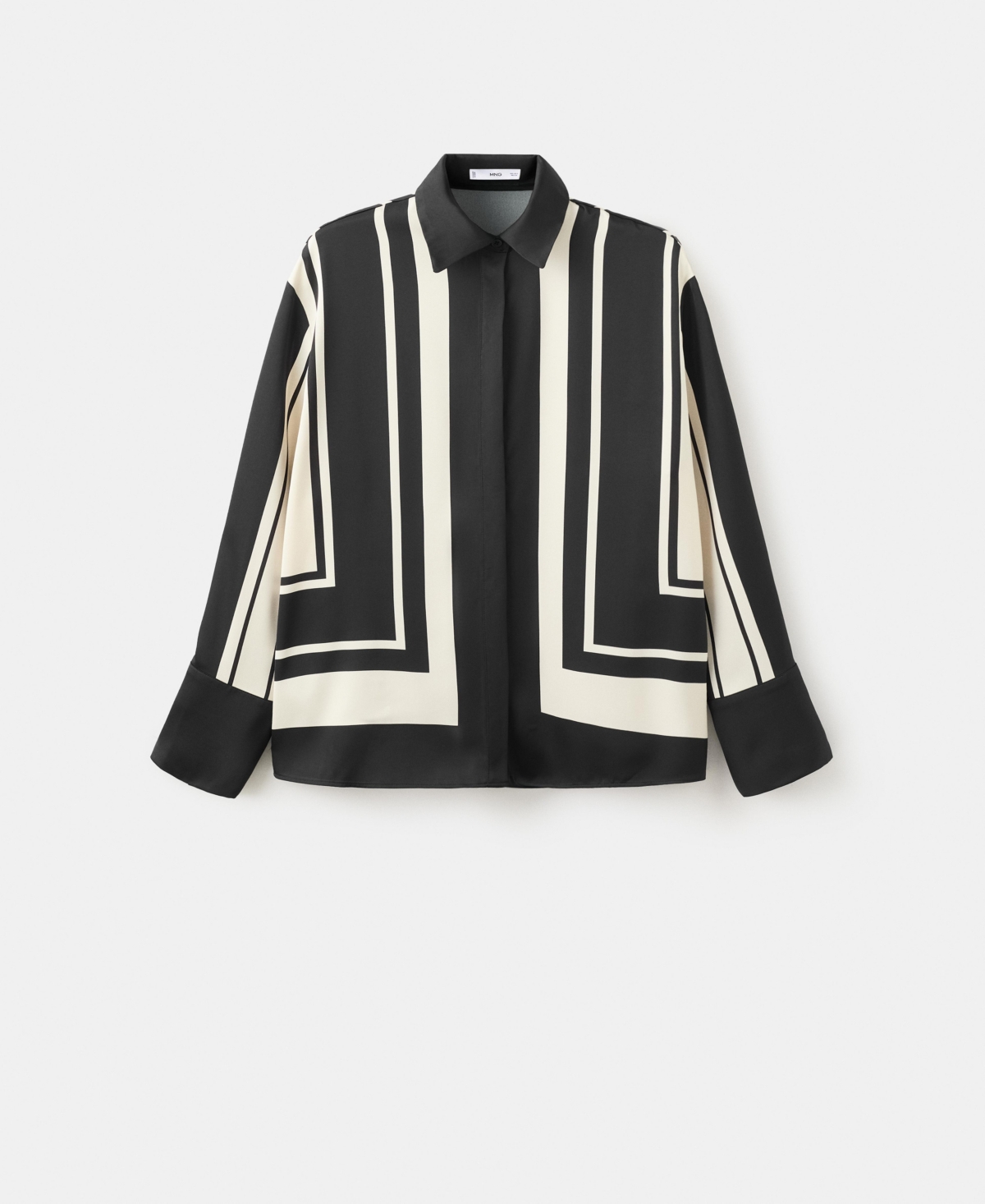 Click here for Mango Womens Satin Print Blouse - Black prices