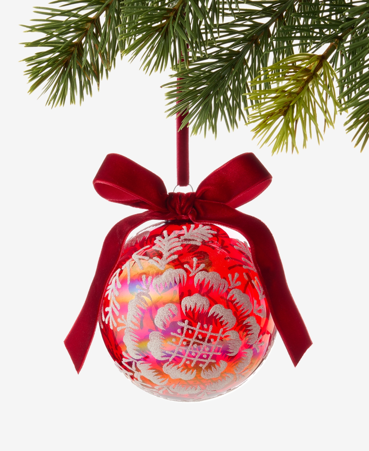 Click here for Holiday Lane Holiday Toile Floral Pattern Ball Orn... prices