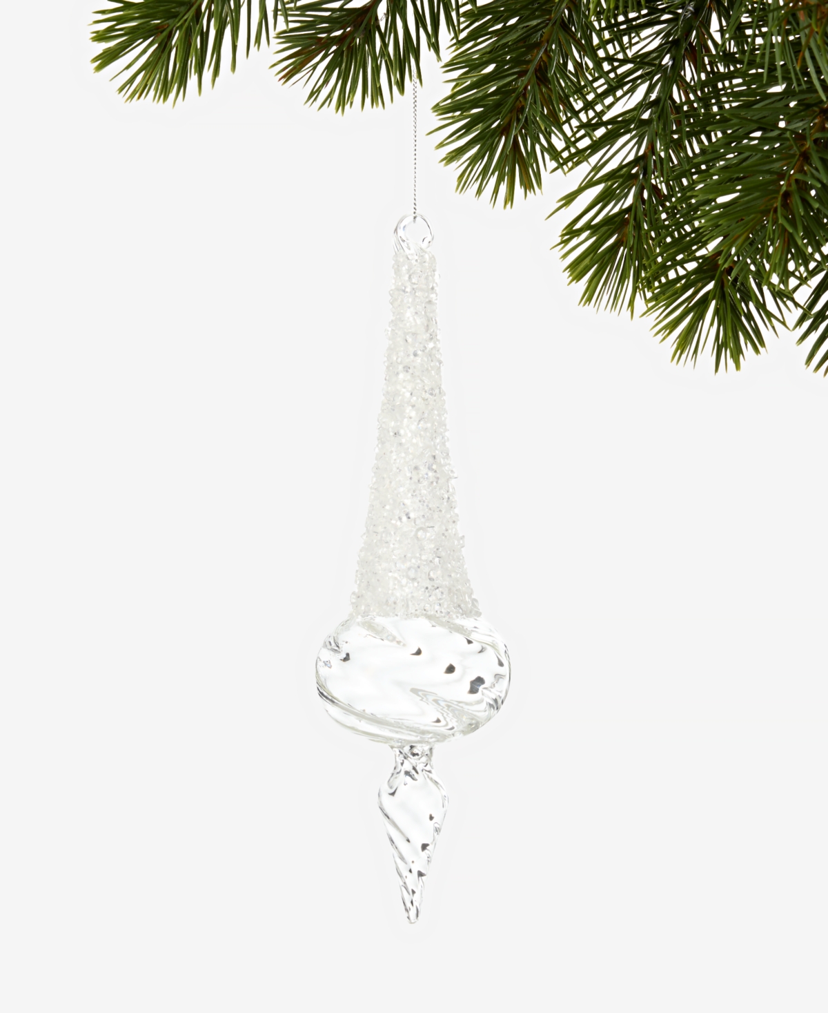 Click here for Holiday Lane Iced Delight Glass Icicle Ornament  M... prices