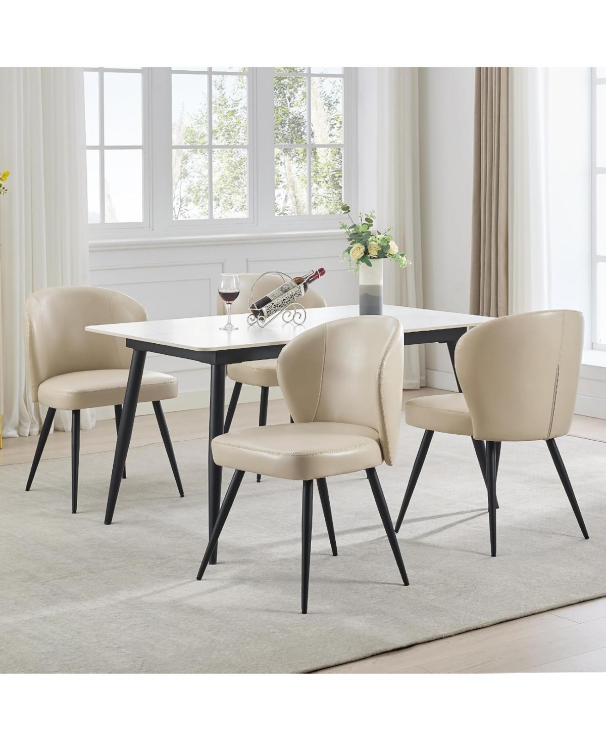 Click here for gaomon Pu Leather Dining Chairs Set of 4  Upholste... prices