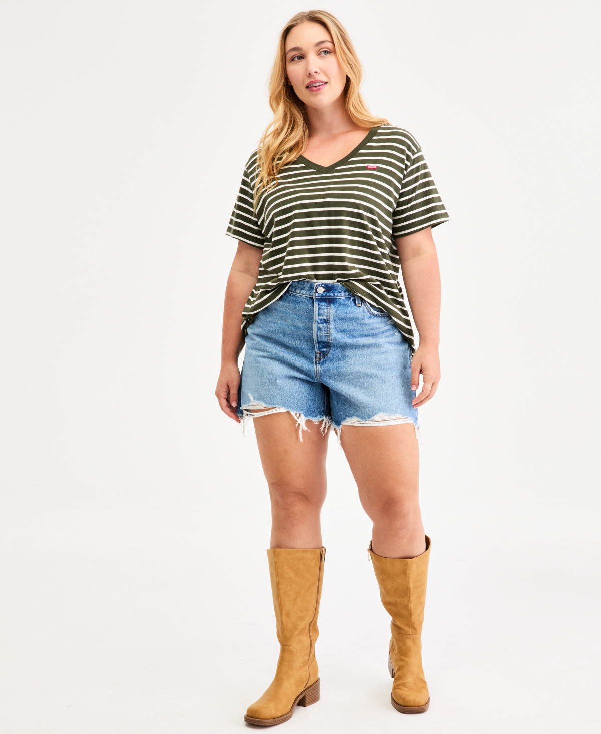 Click here for Levis Plus Size 501 Original High-Rise Shorts - Bl... prices
