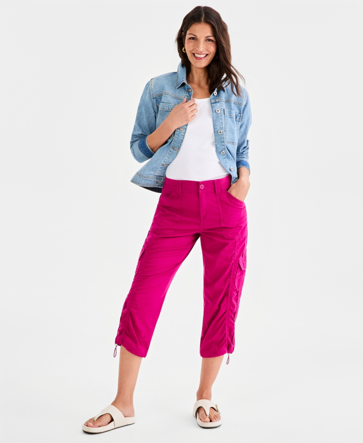 Click here for Style & Co Womens Mid-Rise Cargo Capri Pants  Excl... prices