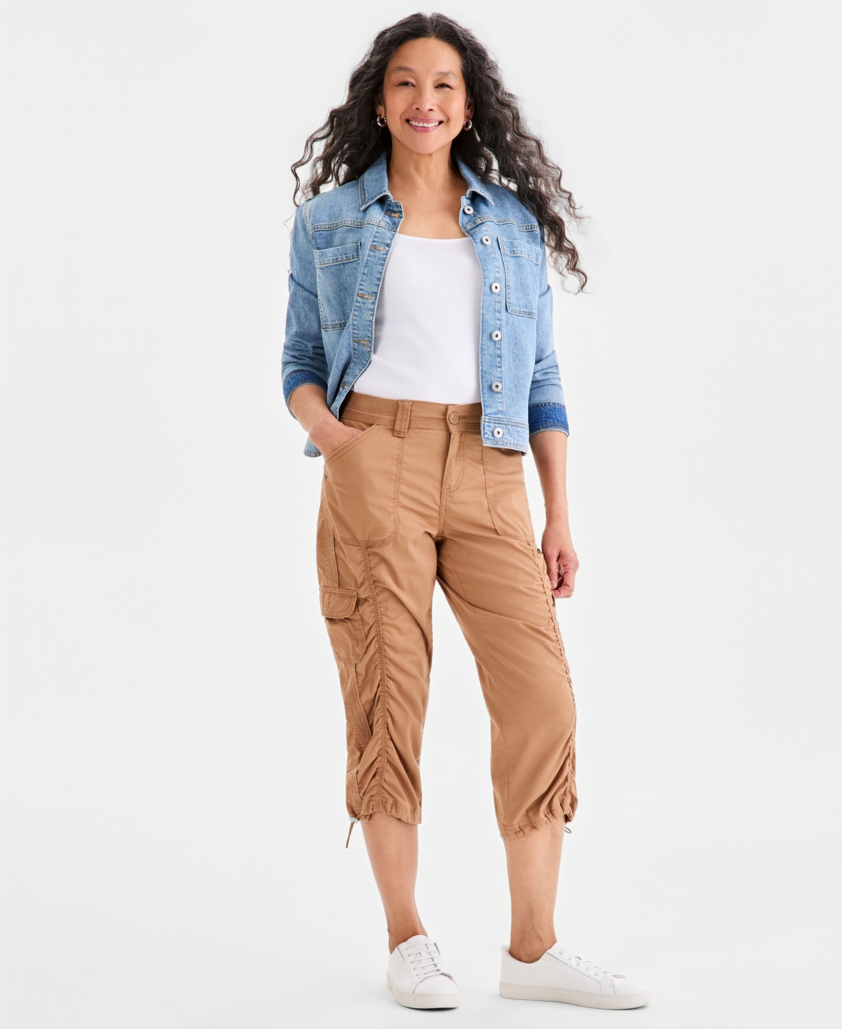 Click here for Style & Co Womens Mid-Rise Cargo Capri Pants  Excl... prices