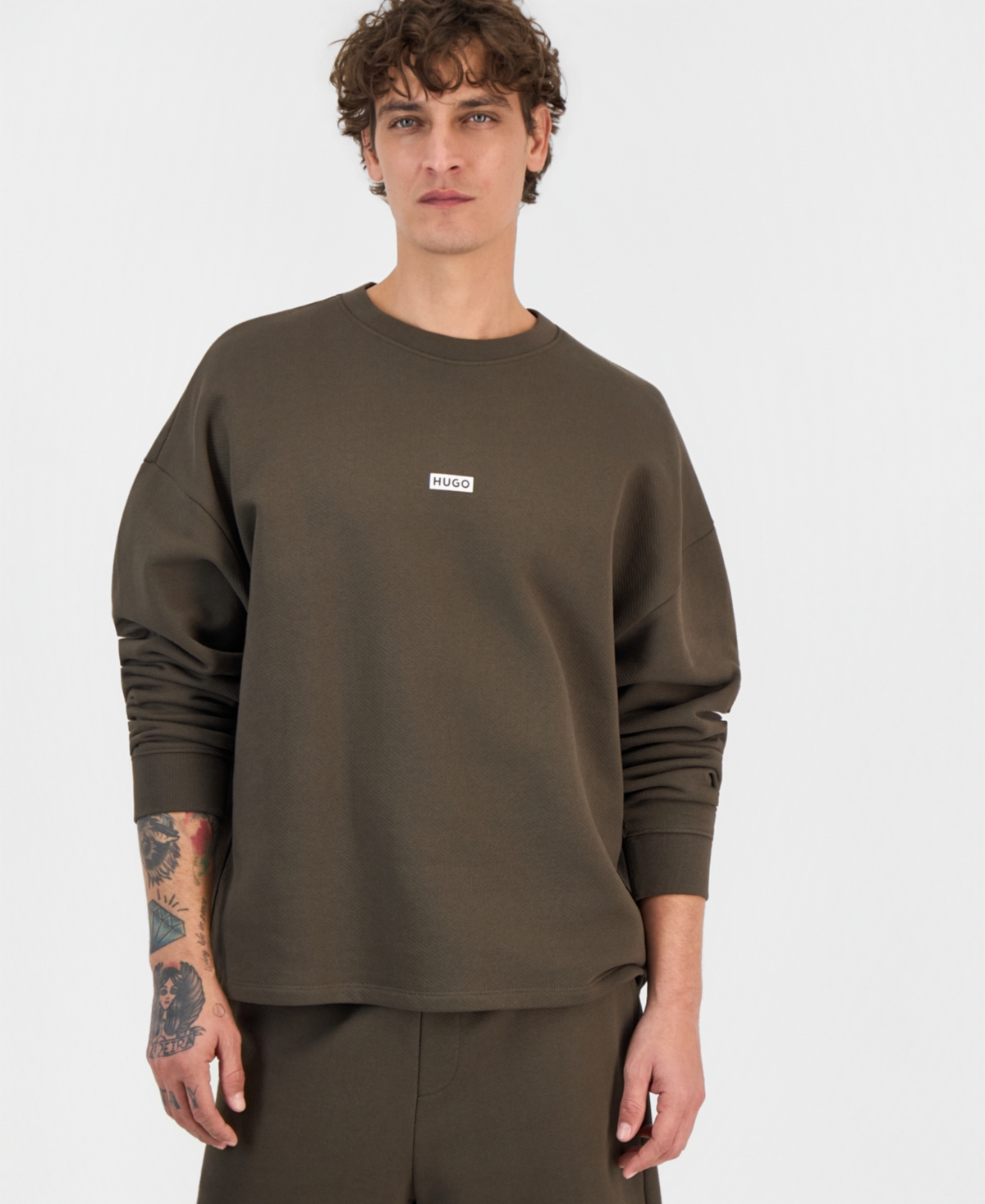 Click here for Hugo Boss Mens Naviu Cotton Heavyweight Logo Sweat... prices