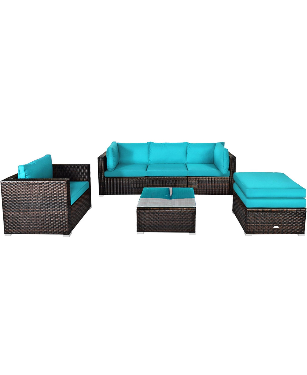 Click here for Gymax 6PCS Patio Conversation Set Rattan Sectional... prices