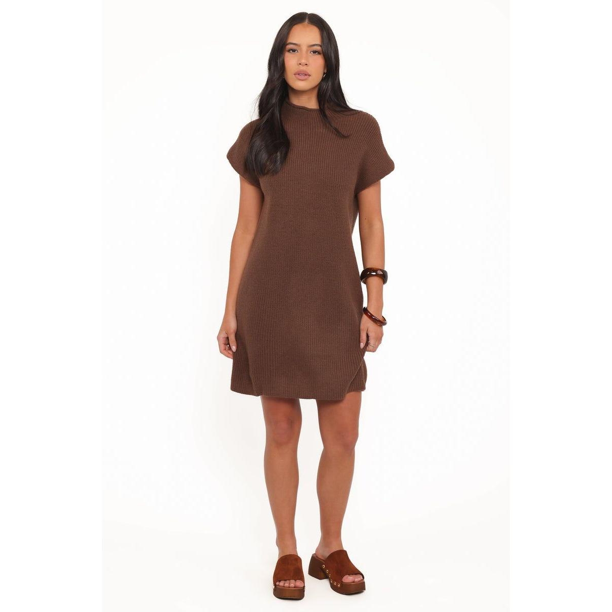 Click here for Petal and Pup Womens Wright Knit Mini Dress - Choc... prices