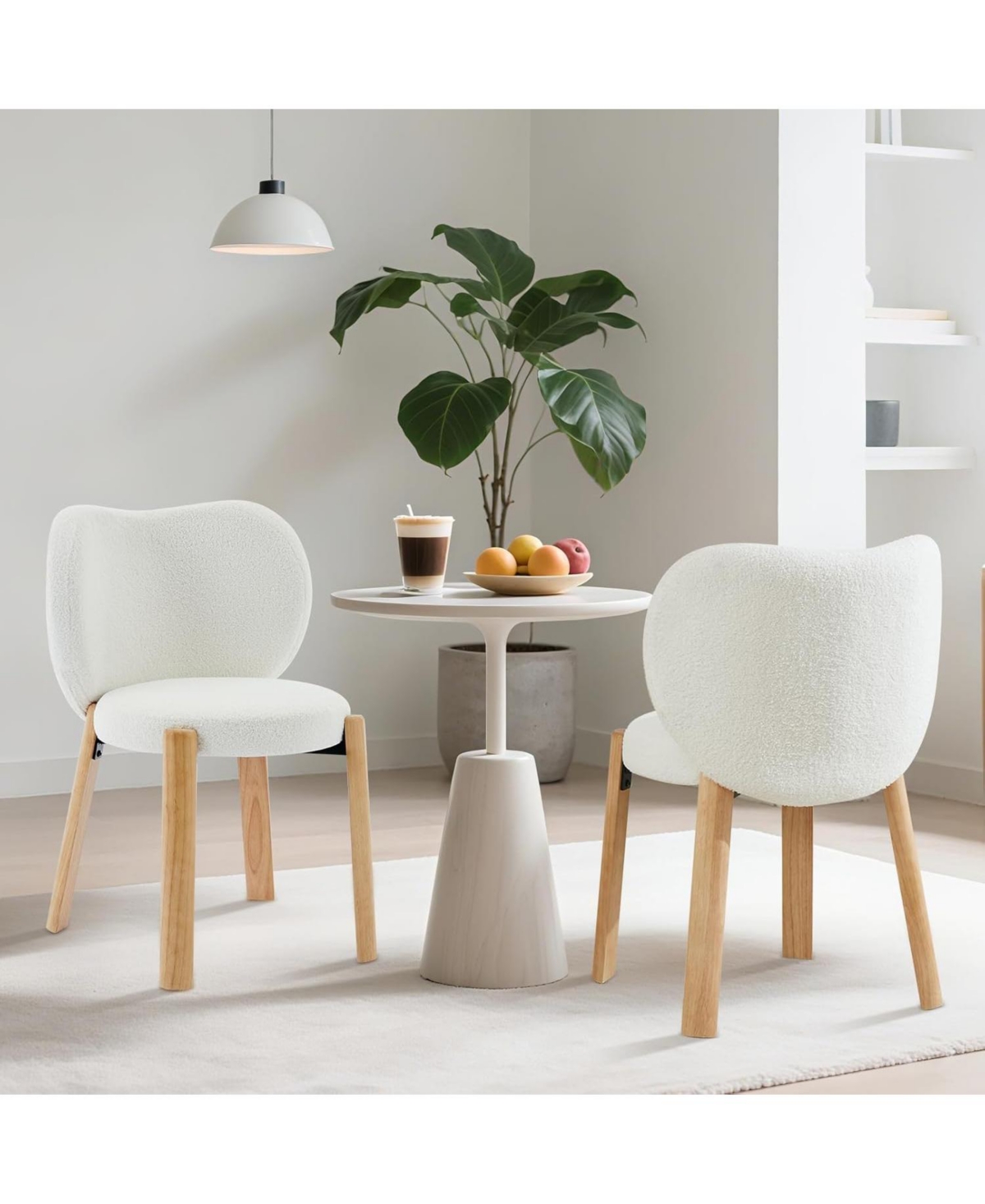 Click here for gaomon Teddy Vanity Accent Chair Set of 2 - white prices