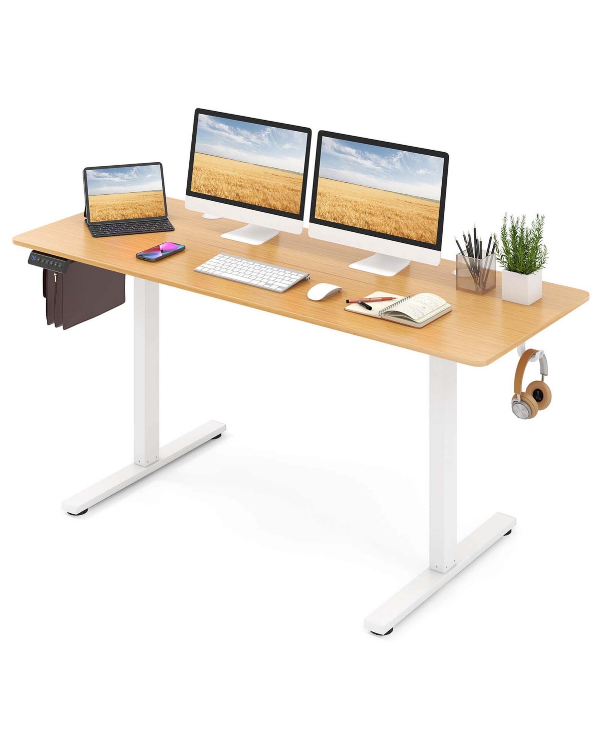 Click here for 63 x 24 Inch Sit Stand Desk Height Adjustable Elec... prices