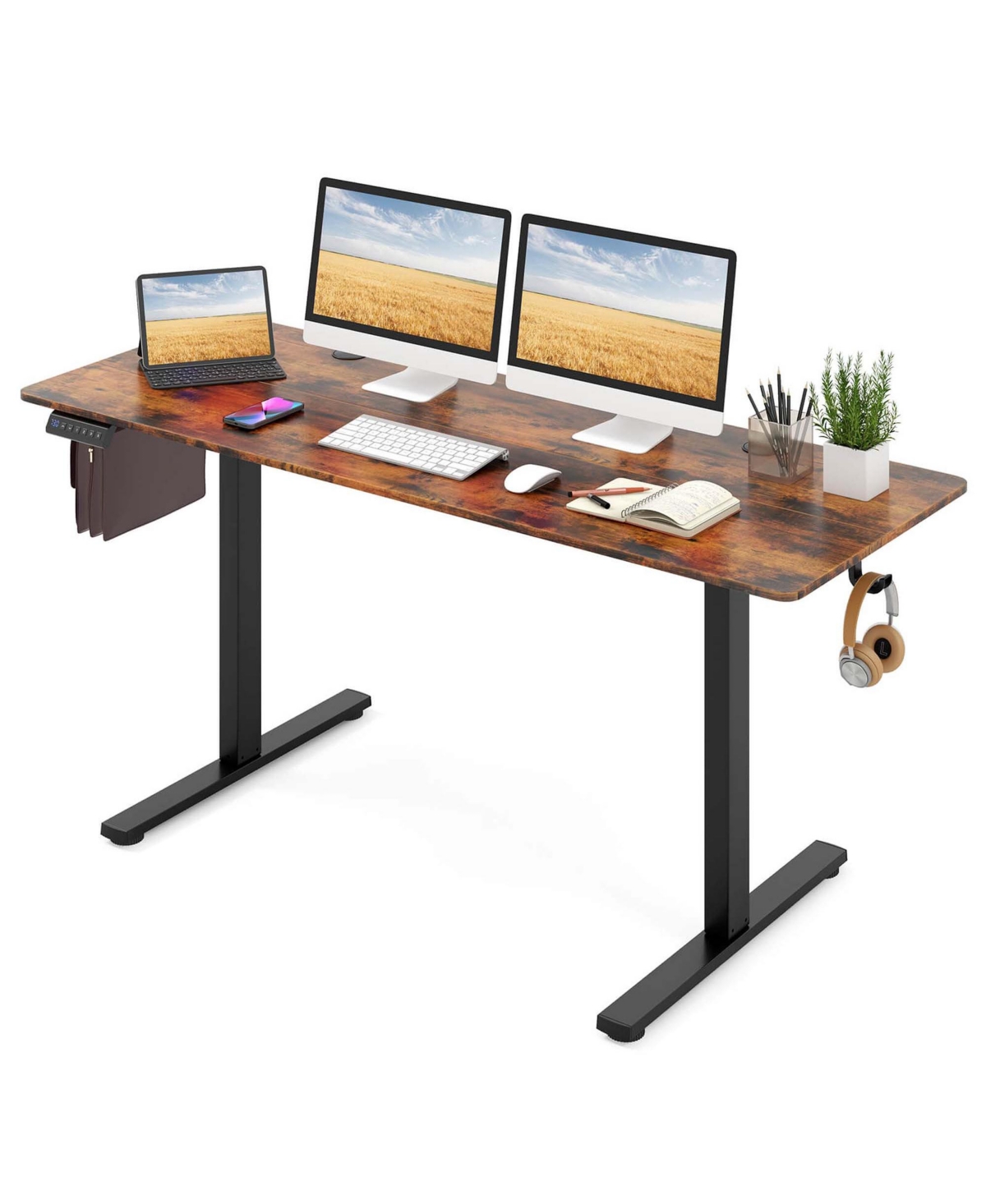 Click here for 63 x 24 Inch Sit Stand Desk Height Adjustable Elec... prices