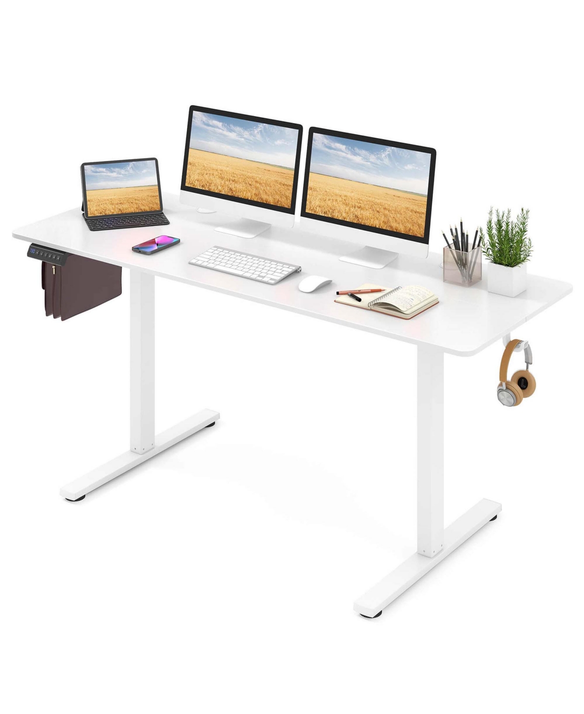 Click here for 63 x 24 Inch Sit Stand Desk Height Adjustable Elec... prices