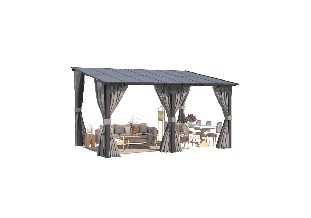 Click here for Aecojoy 14x10 Wall Gazebo with Curtains and Mosqui... prices