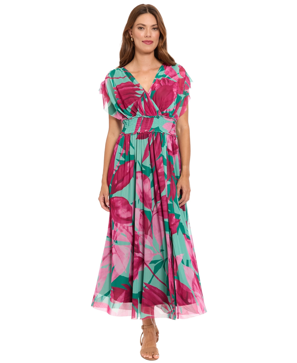 Click here for London Times Petite V-Neck Fit & Flare Dress - Gre... prices