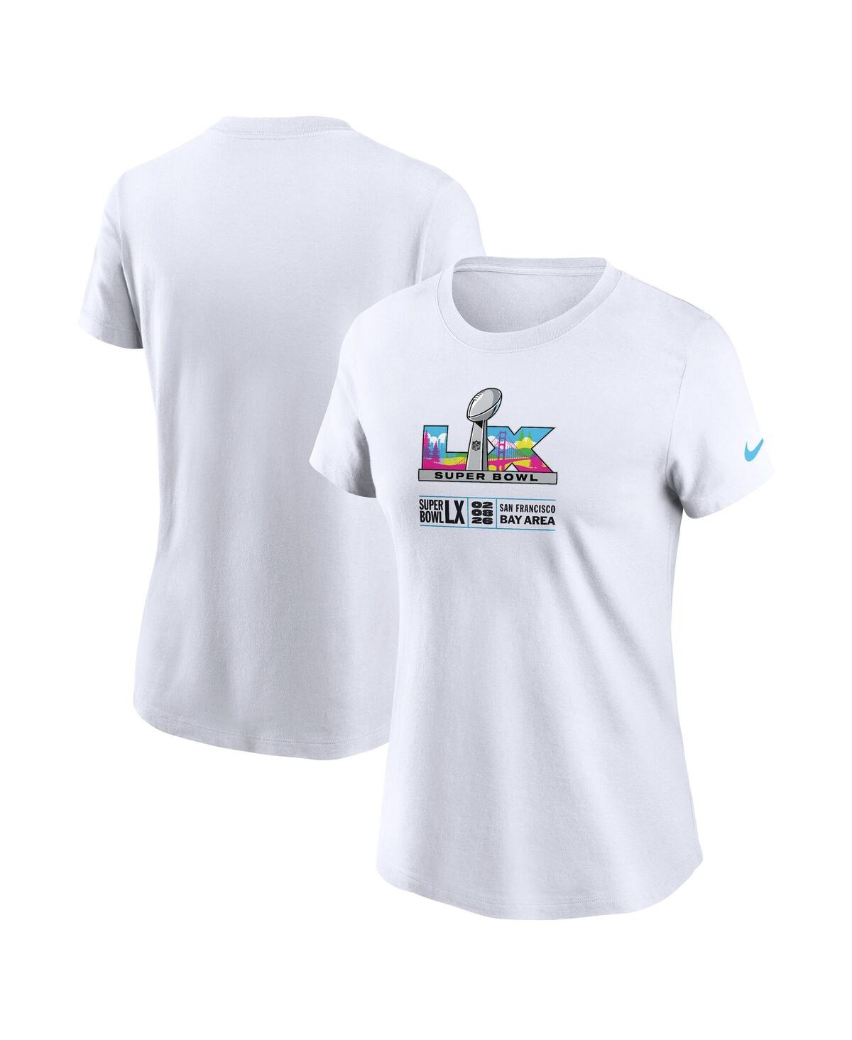 Click here for Nike Womens White Super Bowl Lix Bay Area Logo T-S... prices