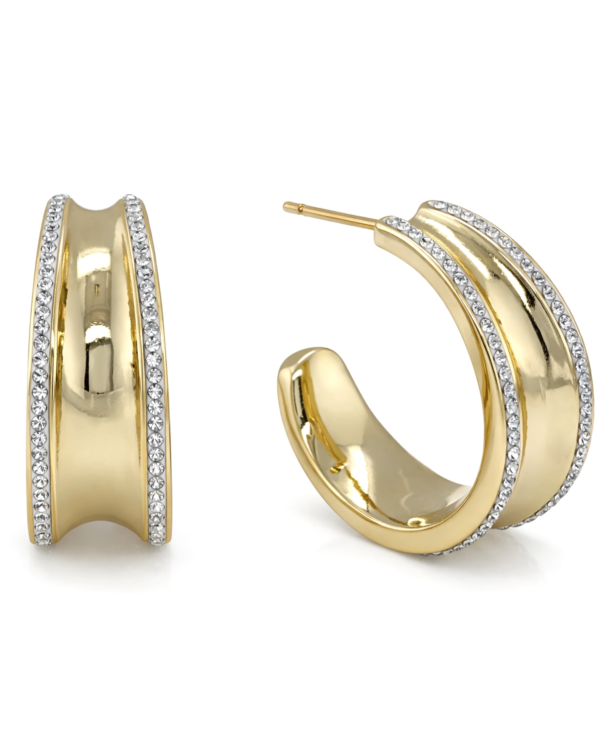 Click here for And Now THis Crystal Stones Hoop Earrings - Gold F... prices