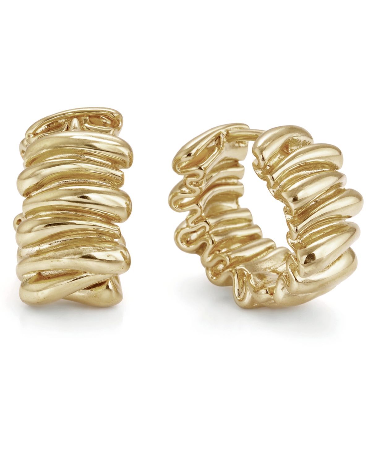 Click here for And Now This Rippled Hinged Hoop Earrings - Gold prices