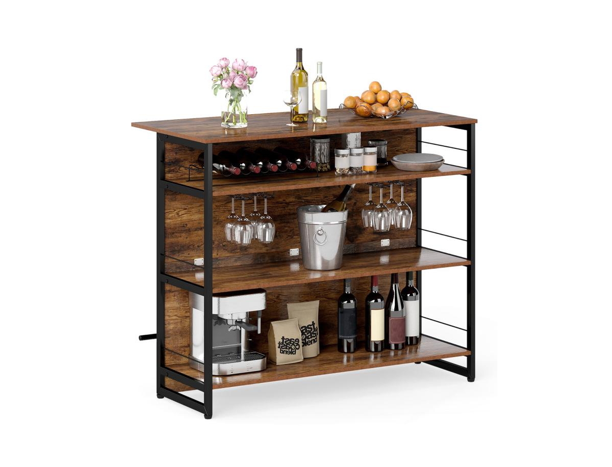 Click here for Slickblue 4-Tier Mini Bar Kitchen Island with Wine... prices