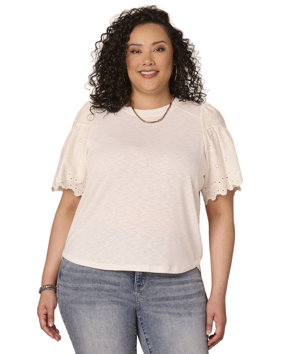 Click here for Democracy Plus Size Crewneck Top - Off White prices