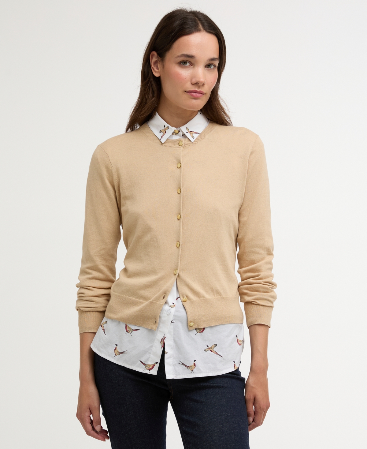 Click here for Barbour Womens Wisteria Knitted Cardigan - Safari prices