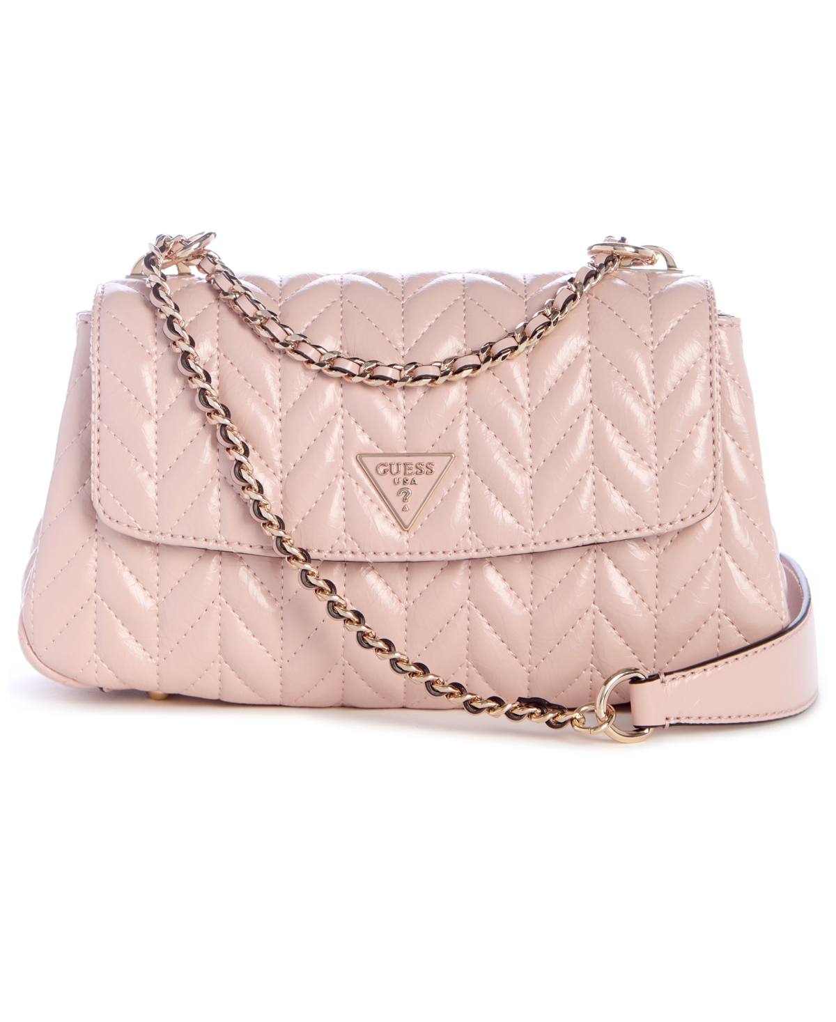 Click here for Guess Cheryl Convertible Xbody Flap Handbag - Pink prices