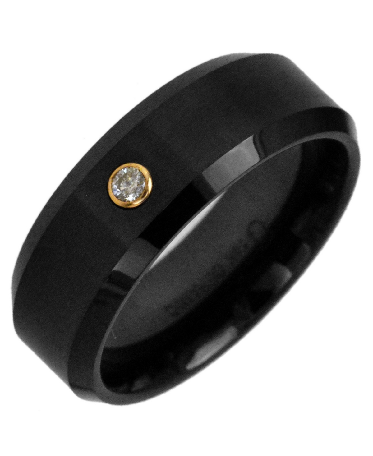 Click here for Mens Black Ceramic Diamond Bezel Ring in 14k Gold... prices