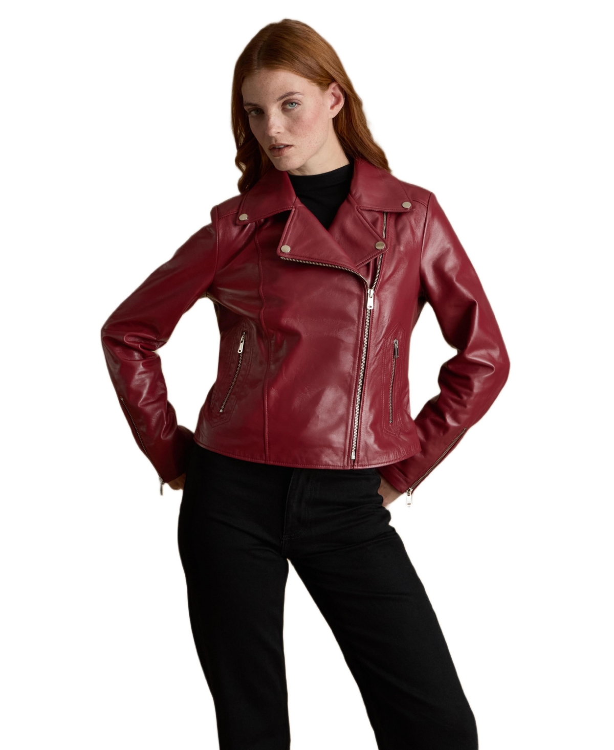Click here for Furniq Uk Womens Leather Jacket - Red prices